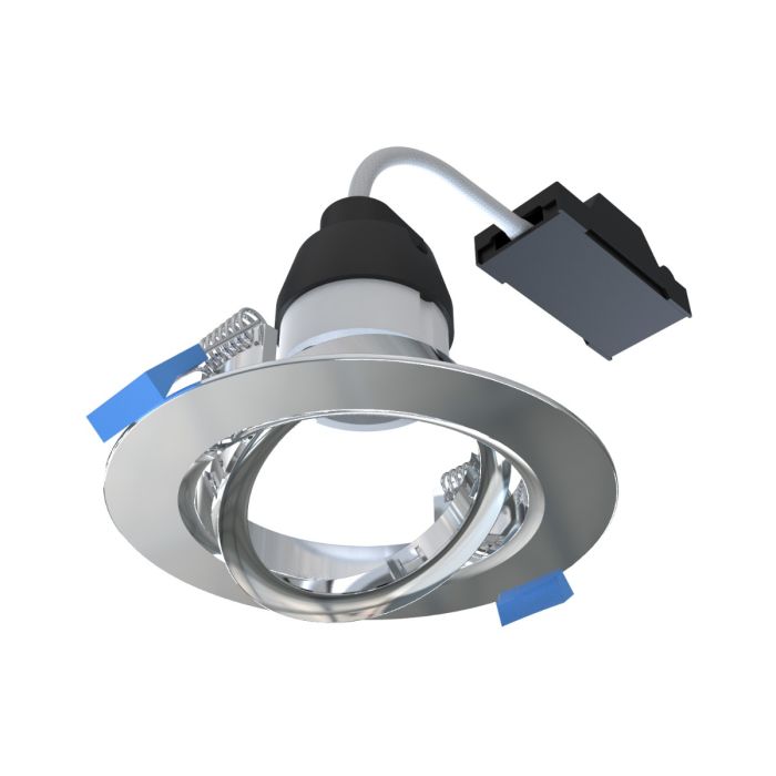 Tilt GU10 Downlight Satin Silver 90mm | Simple Lighting
